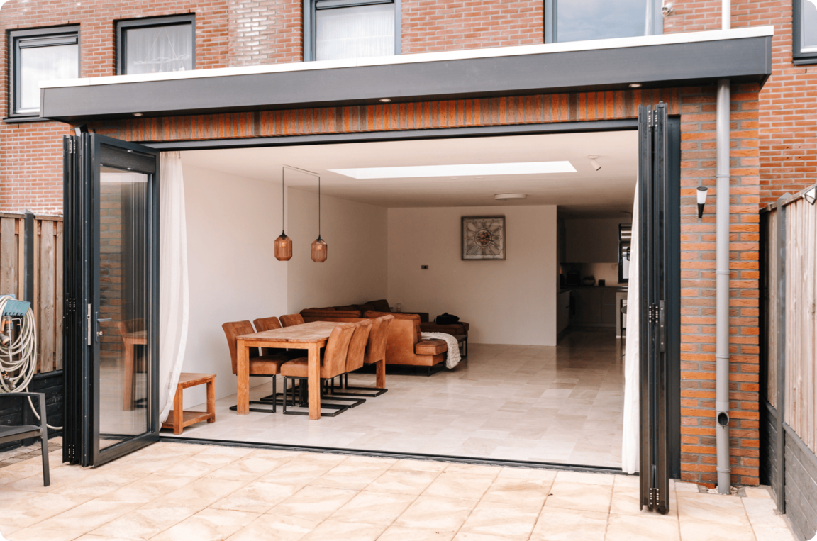 Uitbouw met schuifpui – Zelf online ontwerpen – De Prefabriek